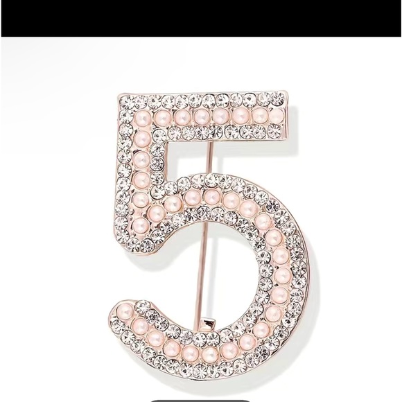 Jewelry | Number 5 Brooch Pearl | Poshmark